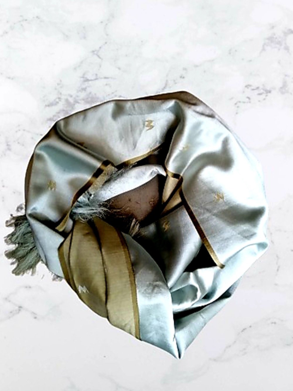 Shop Sky Blue Silk Stole by Raw Mango | Shop Cult Modern