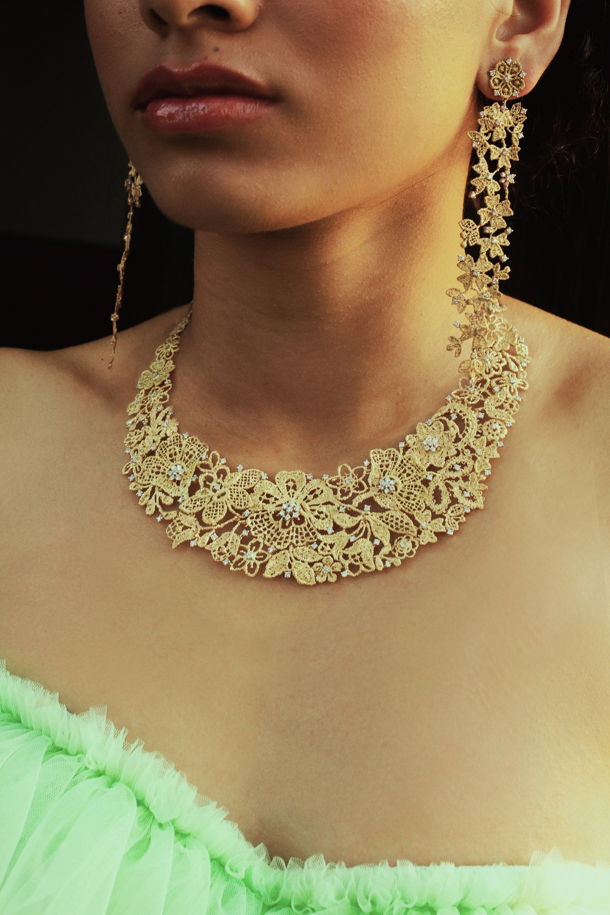 Shop Neckpiece in Gold & Diamonds by Shachee | Shop Cult Modern