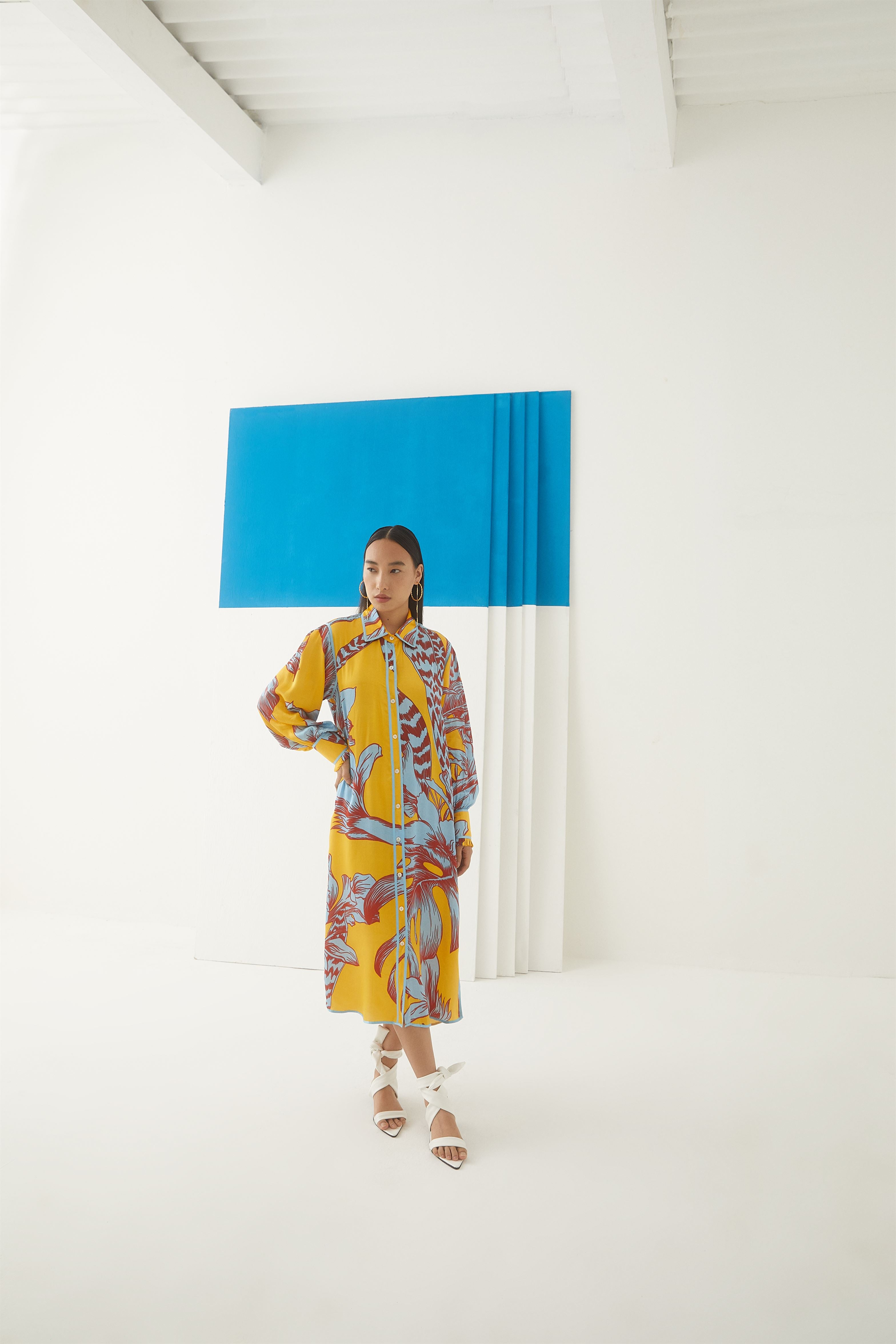 Shop Yellow Shirt Dress by Studio Rigu | Shop Cult Modern