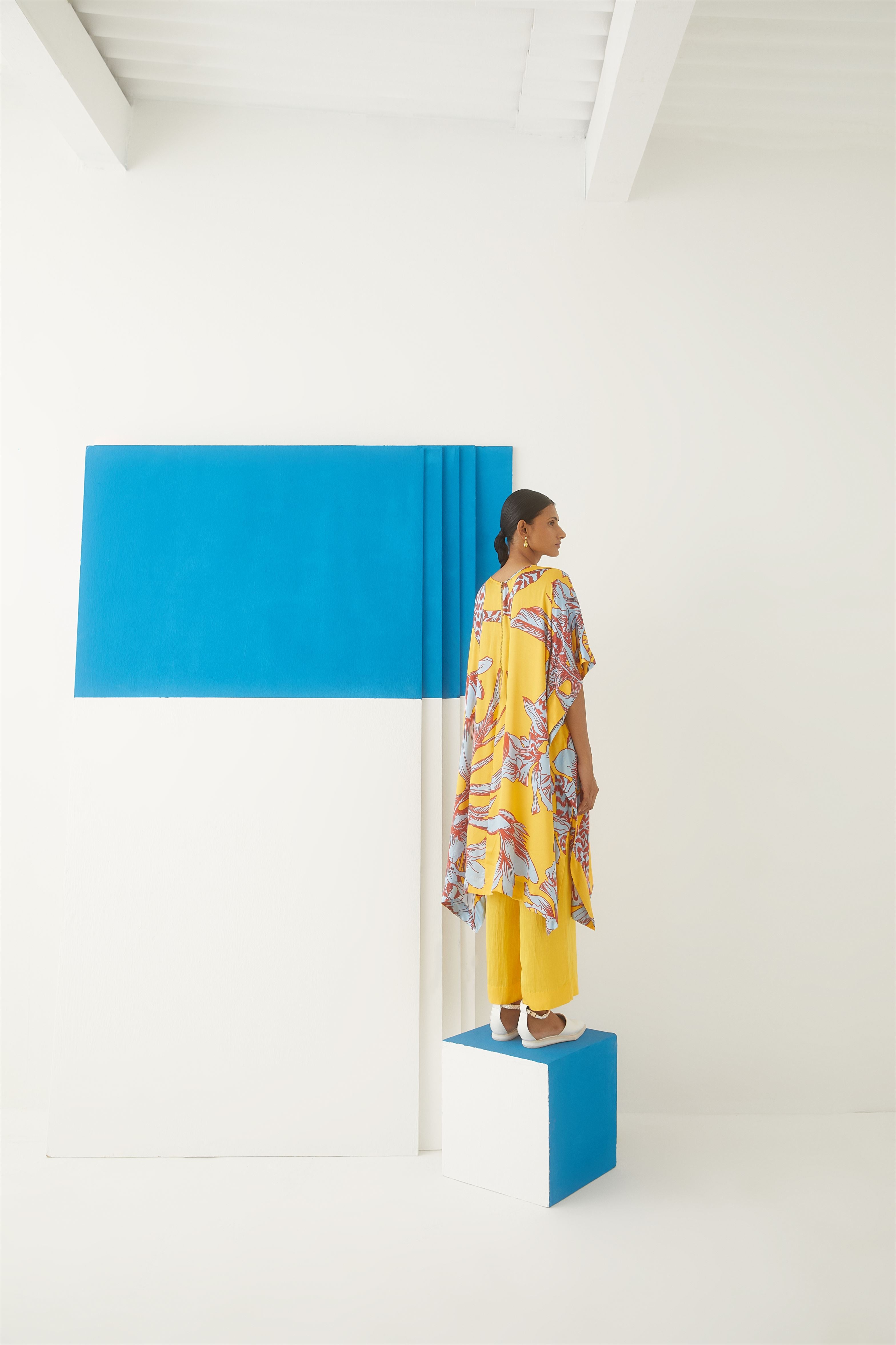 Shop Yellow One Shoulder Kurta by Studio Rigu | Shop Cult Modern